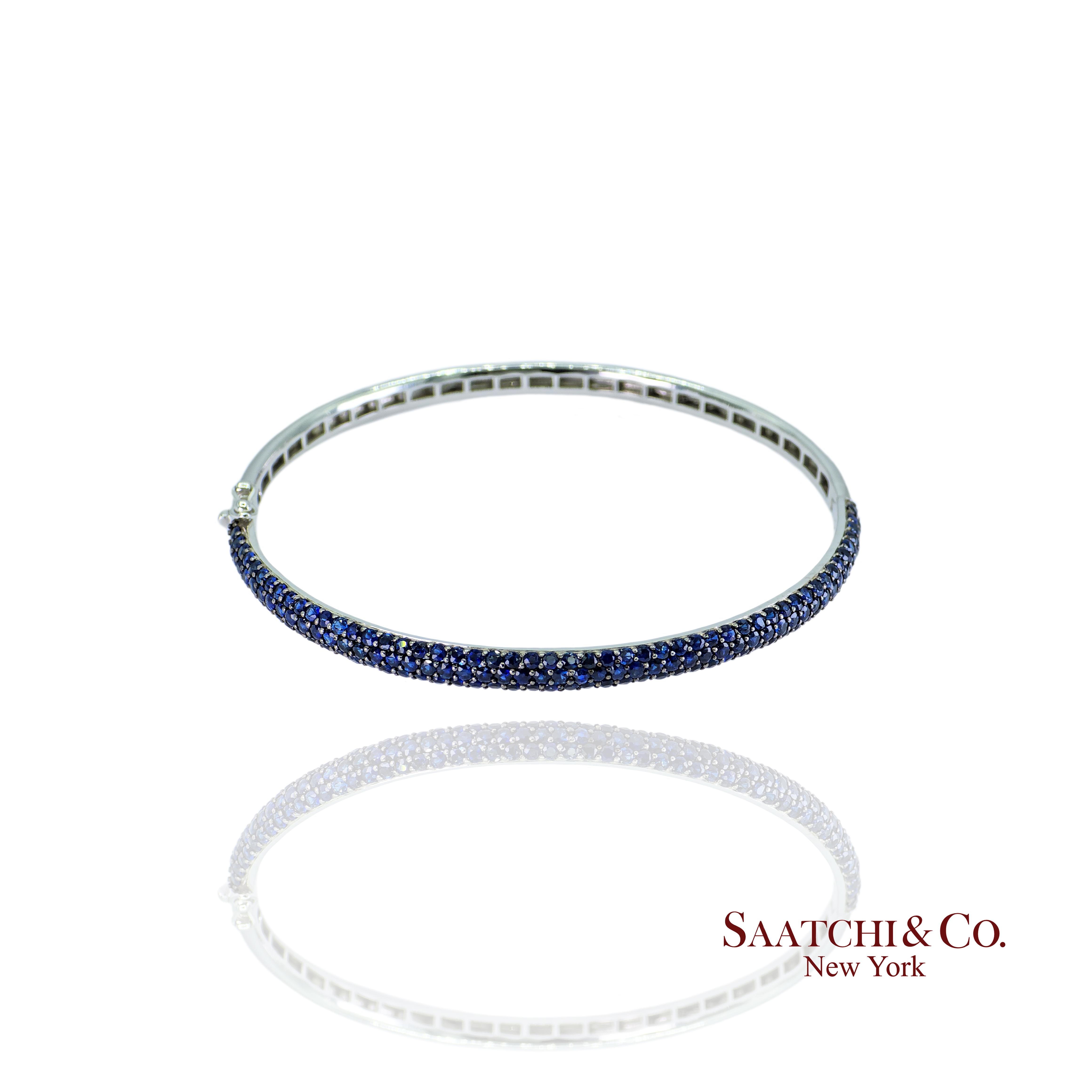 EFFY Royal Blue Sapphire 14K (585) White Gold Bangle / Bracelet ...